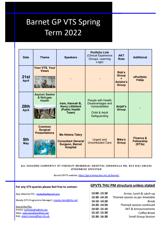Educational Activities - Barnet GP Vocational Training Scheme
